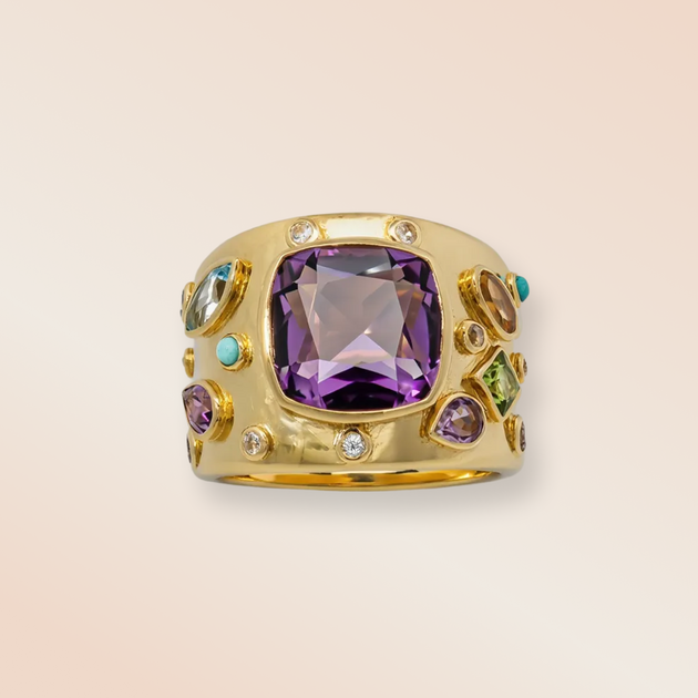 SOVEREIGN Amethyst Ring | 3.69ct Cushion Cut | Adore Adorn