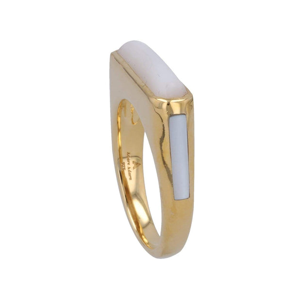 Percy Side Band Ring with Mother of Pearl in 14K Gold - 1 Left – Adore ...